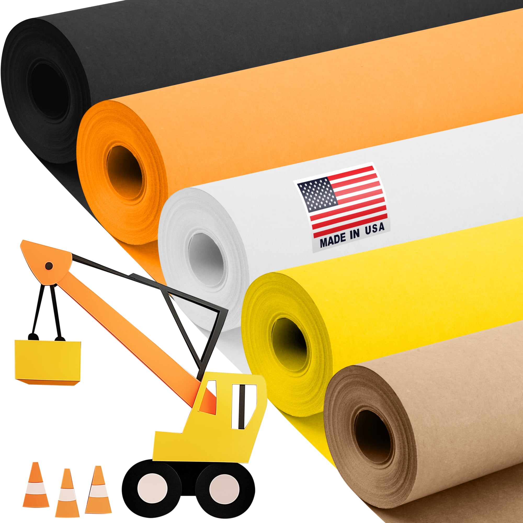 Paclord 24" x 1200" (100 ft) Construction Site-Themed Kraft Paper Set ...