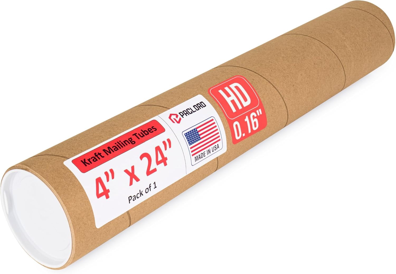 Paclord 4" x 24" Heavy-Duty Reinforced Cardboard Mailing Tube, Pack of ...