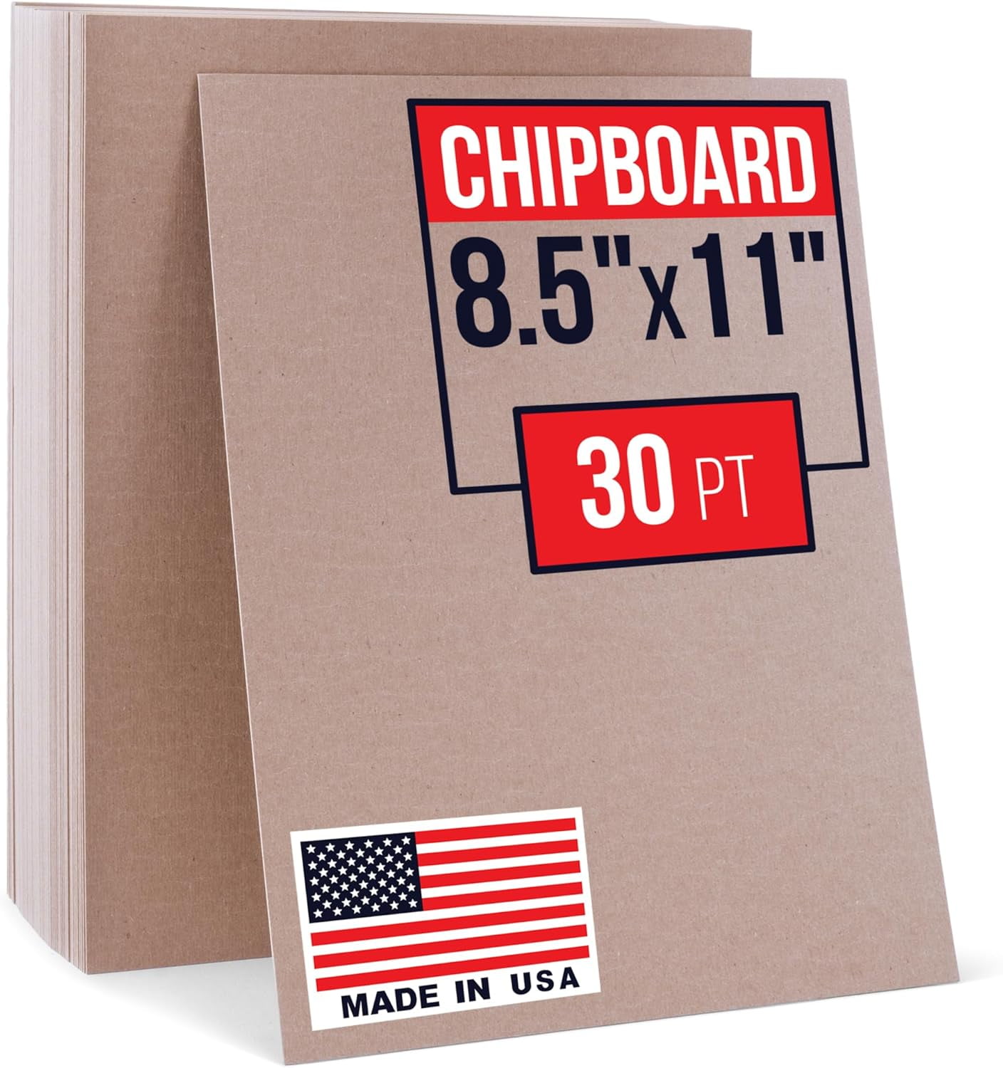 Paclord 8.5" x 11" Brown Kraft Plain Chipboard Sheets, 30 Pt Thick ...