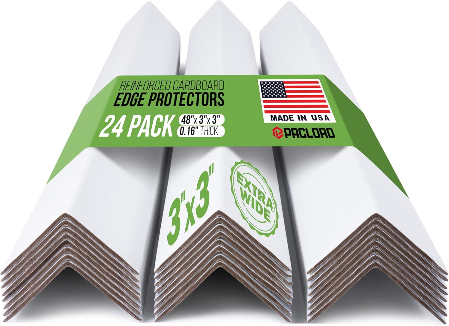 Paclord Extra-Wide 48" x 3" x 3" Reinforced Cardboard Edge Protectors ...