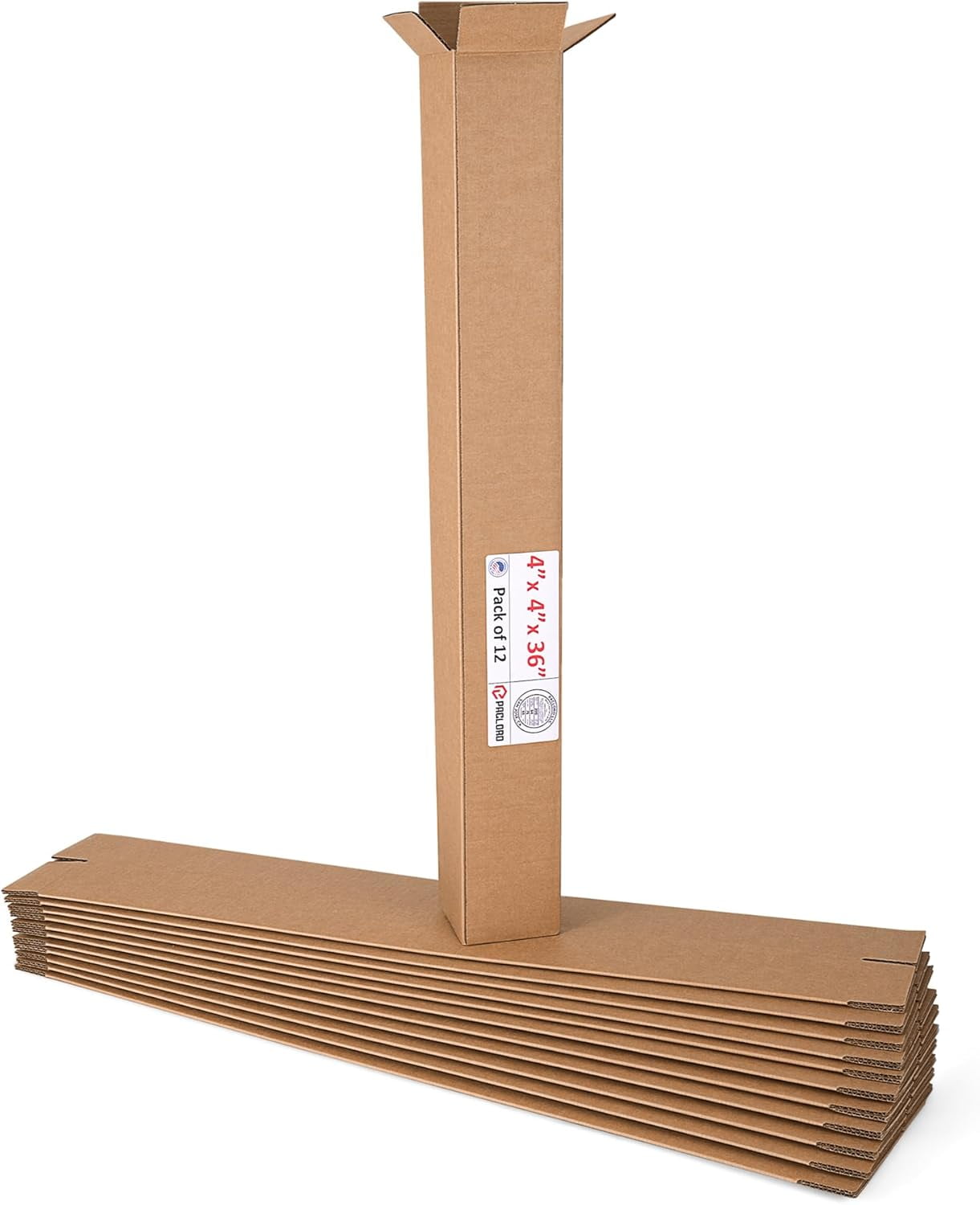 Paclord Tall Cardboard Boxes 4"L x 4"W x 36"H (Pack of 12) - USA-Made ...