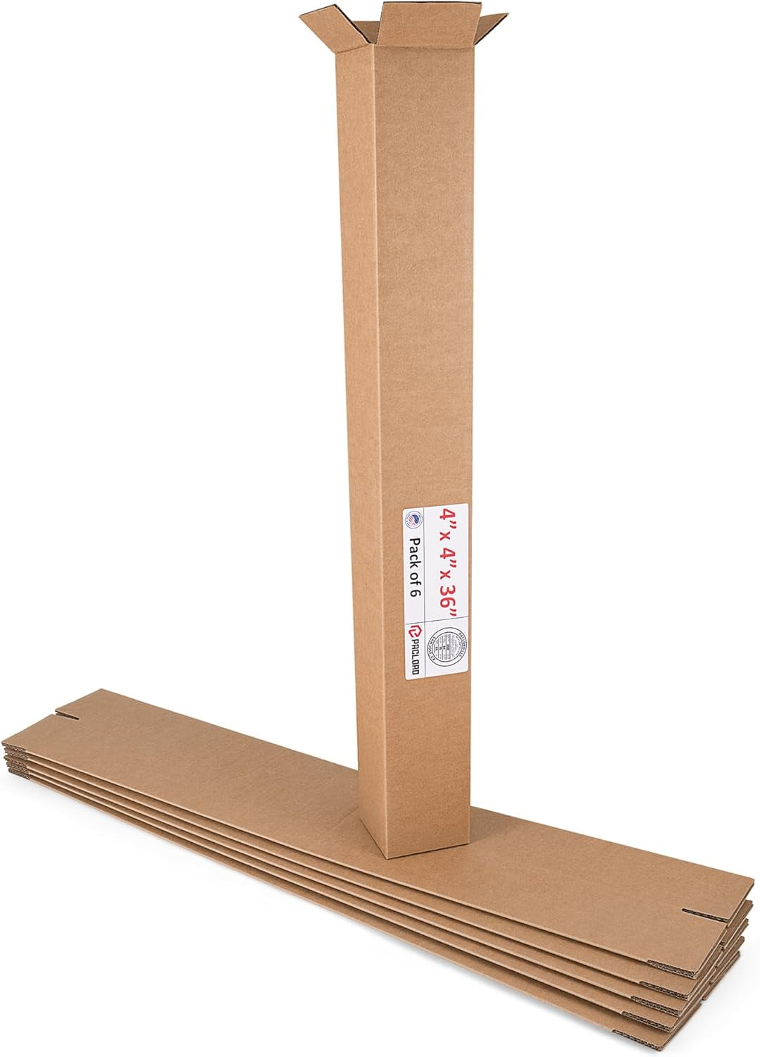 Paclord Tall Cardboard Boxes 4"L x 4"W x 36"H (Pack of 6) - USA-Made ...