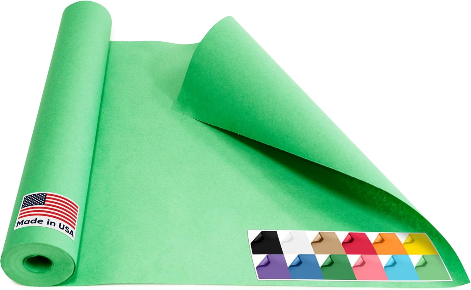 Paclord USA-Made 18" x 1200" Green Kraft Paper Roll, 45 lbs Thickness ...