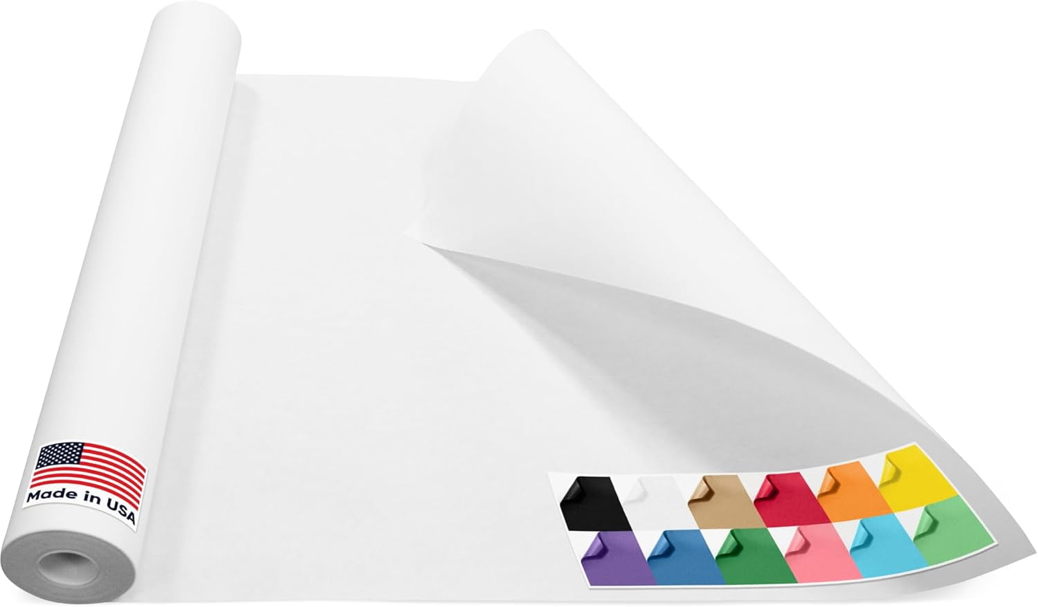 Paclord USA Made 18" x 1200" White Kraft Paper Roll, 45 lbs Thickness ...