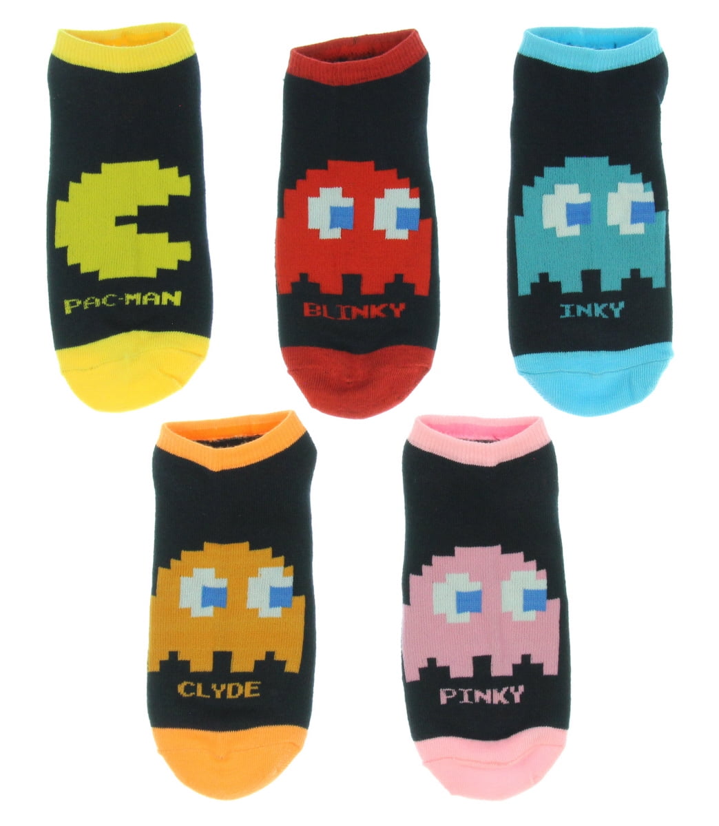 Pacman Arcade Game Women And Men 5 Pack Ankle Socks - Walmart.com