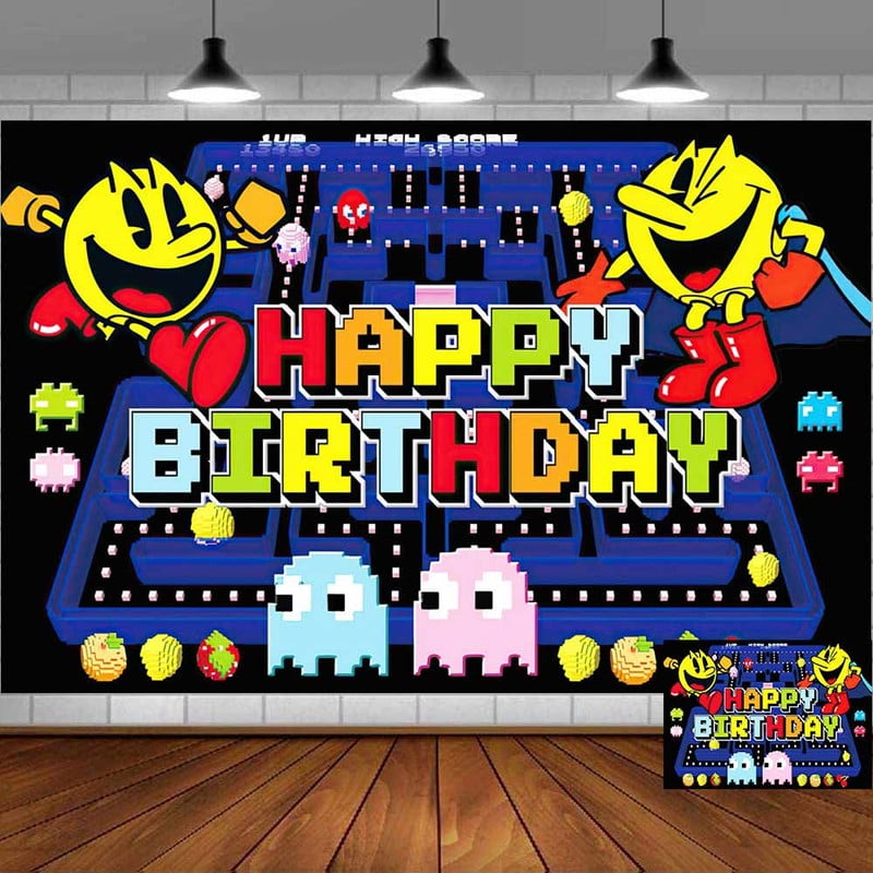 Pacman Backdrop Banner Party Supplies Poster Movie Theme Background for ...