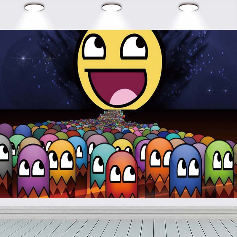 Pacman Backdrop Taspestry Banner Party Supplies Background Poster Decor ...