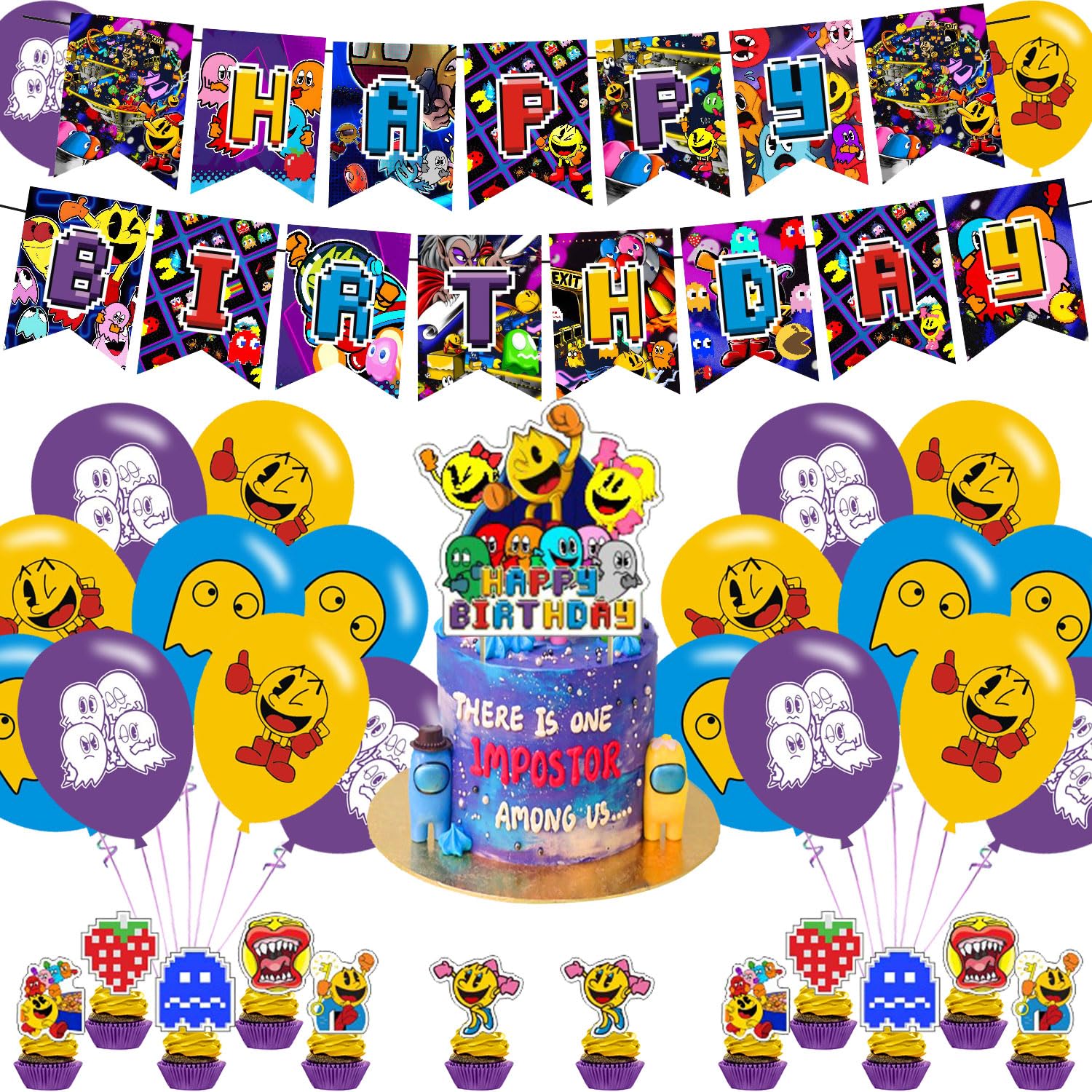 Pacman Birthday Party Decorations,Pacman MMF7 Game Decorations,Pacman ...