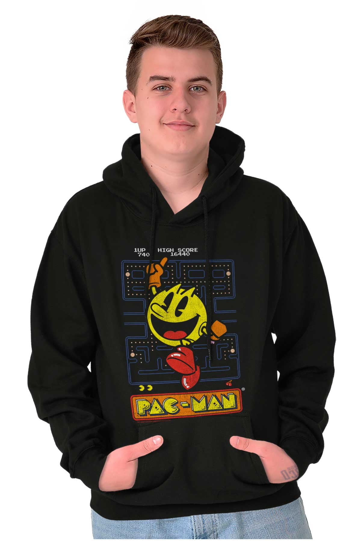 Pacman High Score Hoodie Sweatshirt Women Men Brisco Brands L - Walmart ...