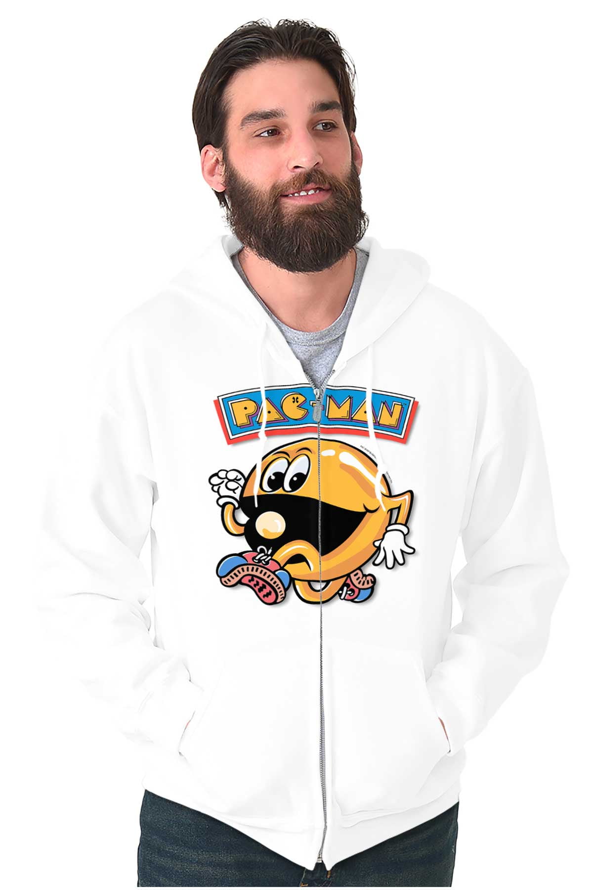 Pacman Man Zip Up Hoodie Men's Women's Brisco Brands L - Walmart.com