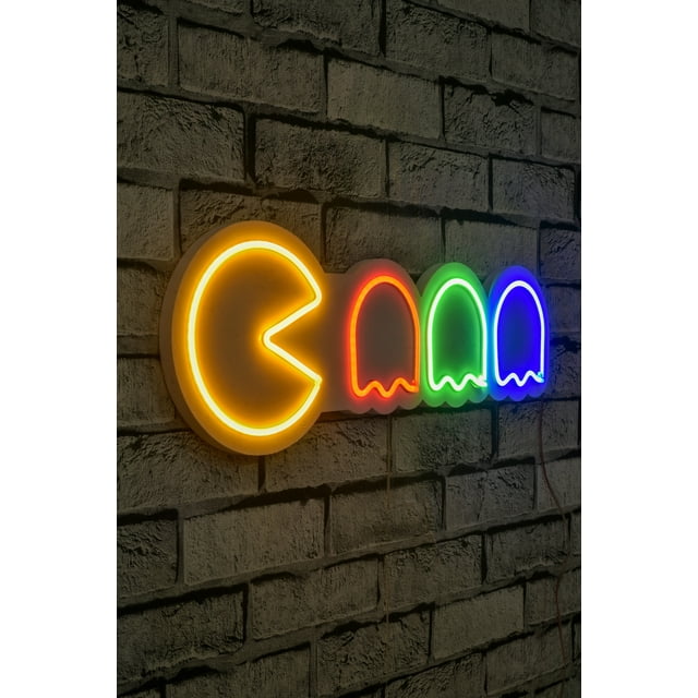 Pacman Neon Light, 22" Pacman Led Sign, Arcade Wall Decor Game Room ...