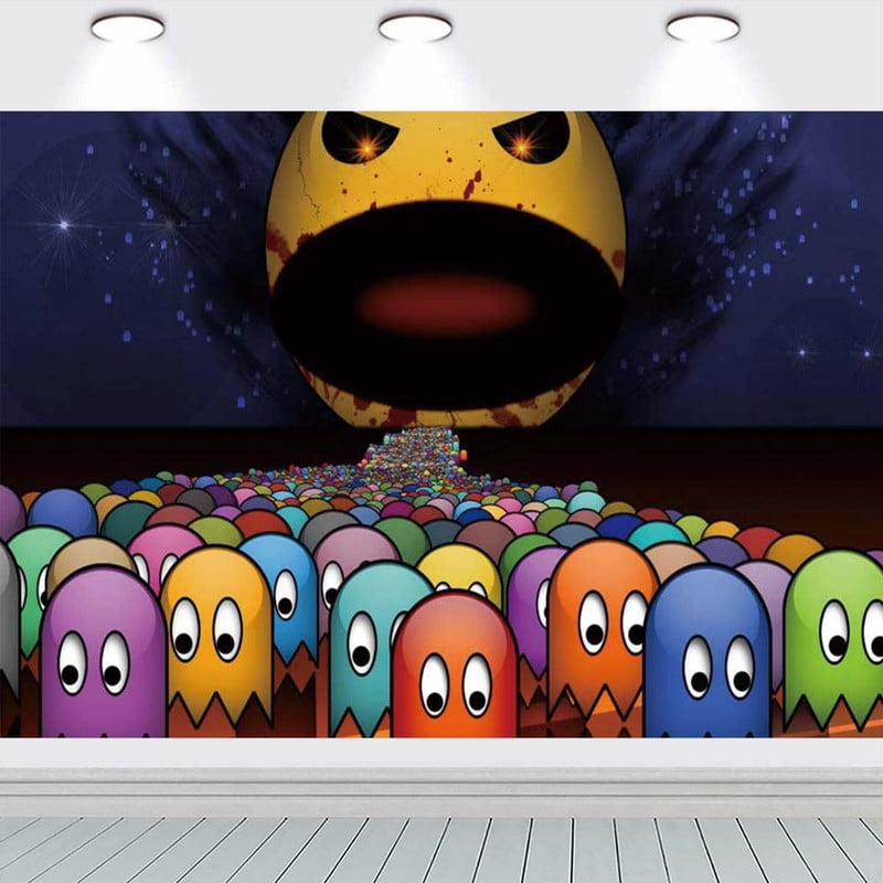Pacman Party Supplies Backdrop Banner Poster Birthday Decorations ...