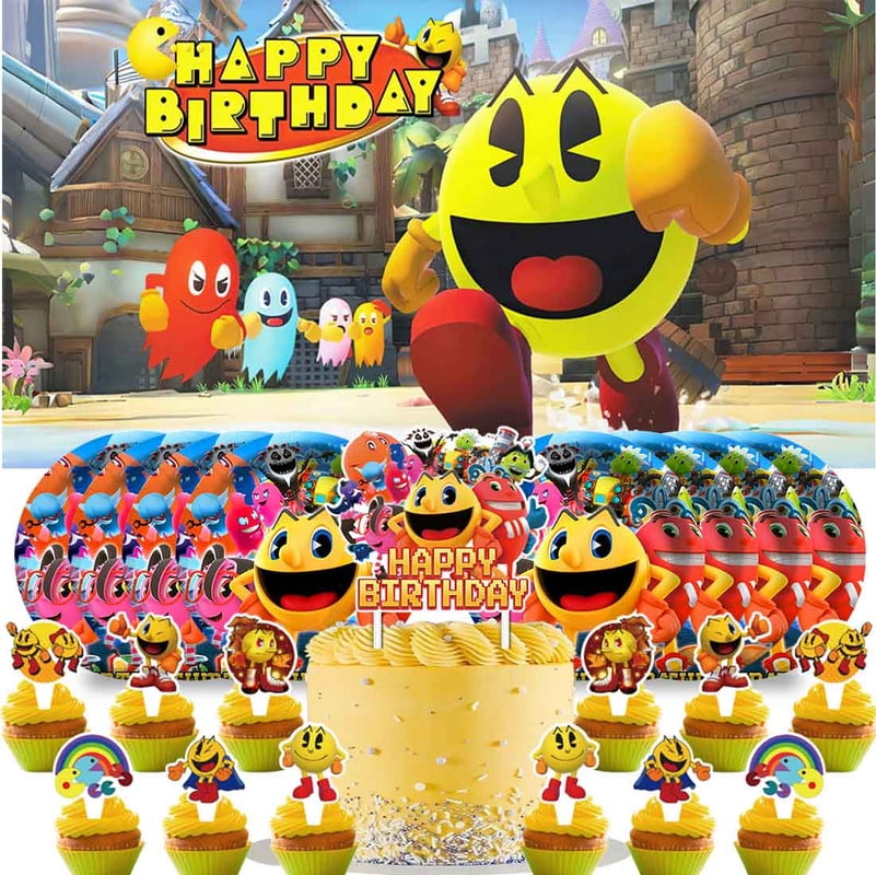 Pacman Party Supplies Birthday Decorations Plates Banner Kids Cake ...