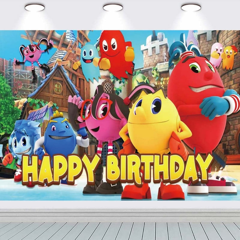 Pacman Party Supplies Taspestry Poster Banner Backdrop Background Wall ...