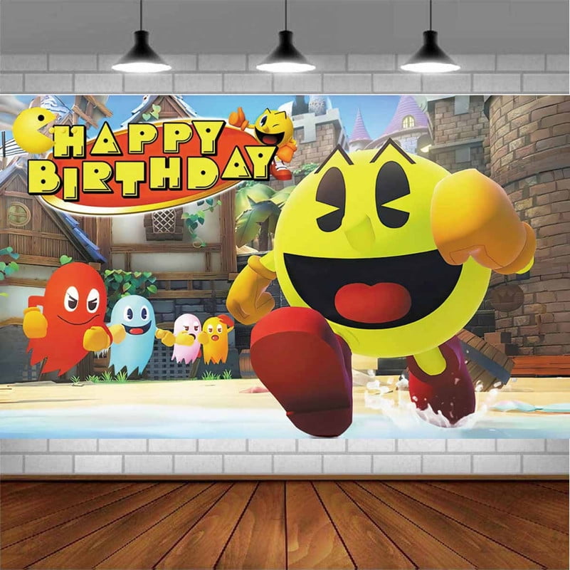 Pacman Post Wall Decor Birthday Banner Backdrop Background Party ...