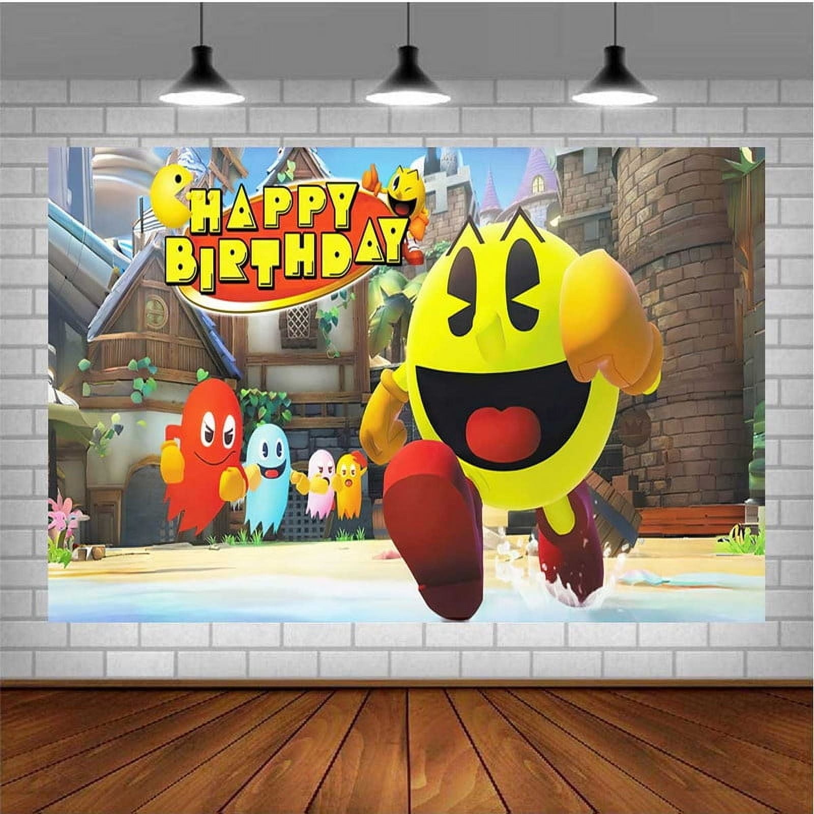 Pacman Post Wall Decor Birthday Banner Backdrop Background Party ...