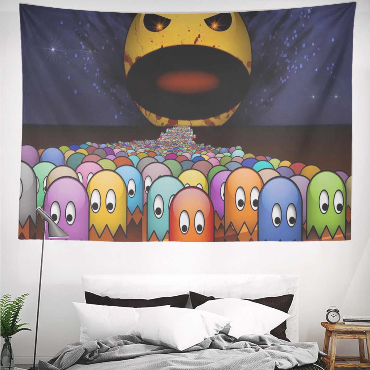 Pacman Tapestry Gift Wall Hanging Backdrop for Room Bedroom Girls Fans ...