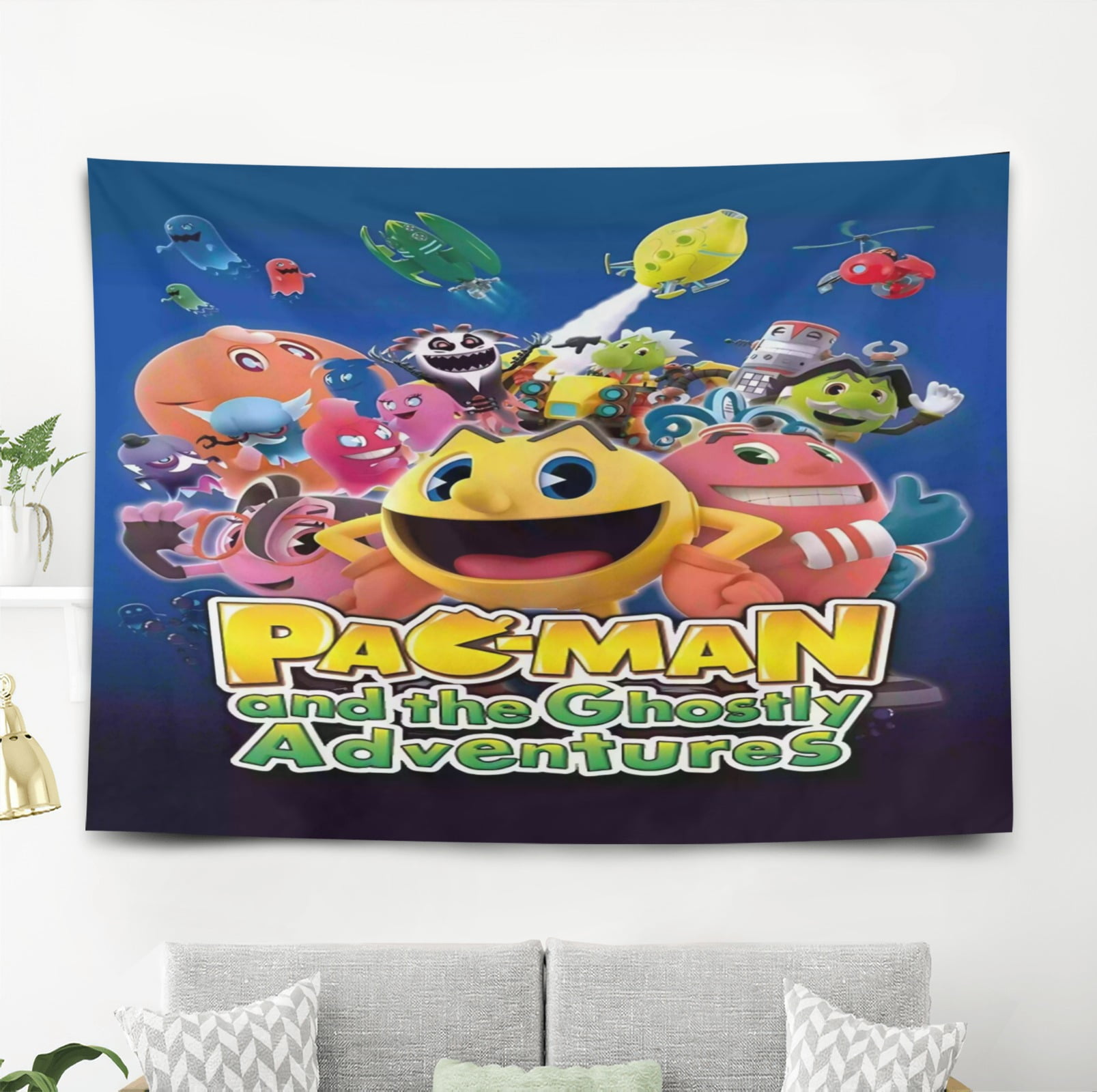 Pacman-Theme Anti-pilling Tapestry Gift Wall Hanging Backdrop for Room ...