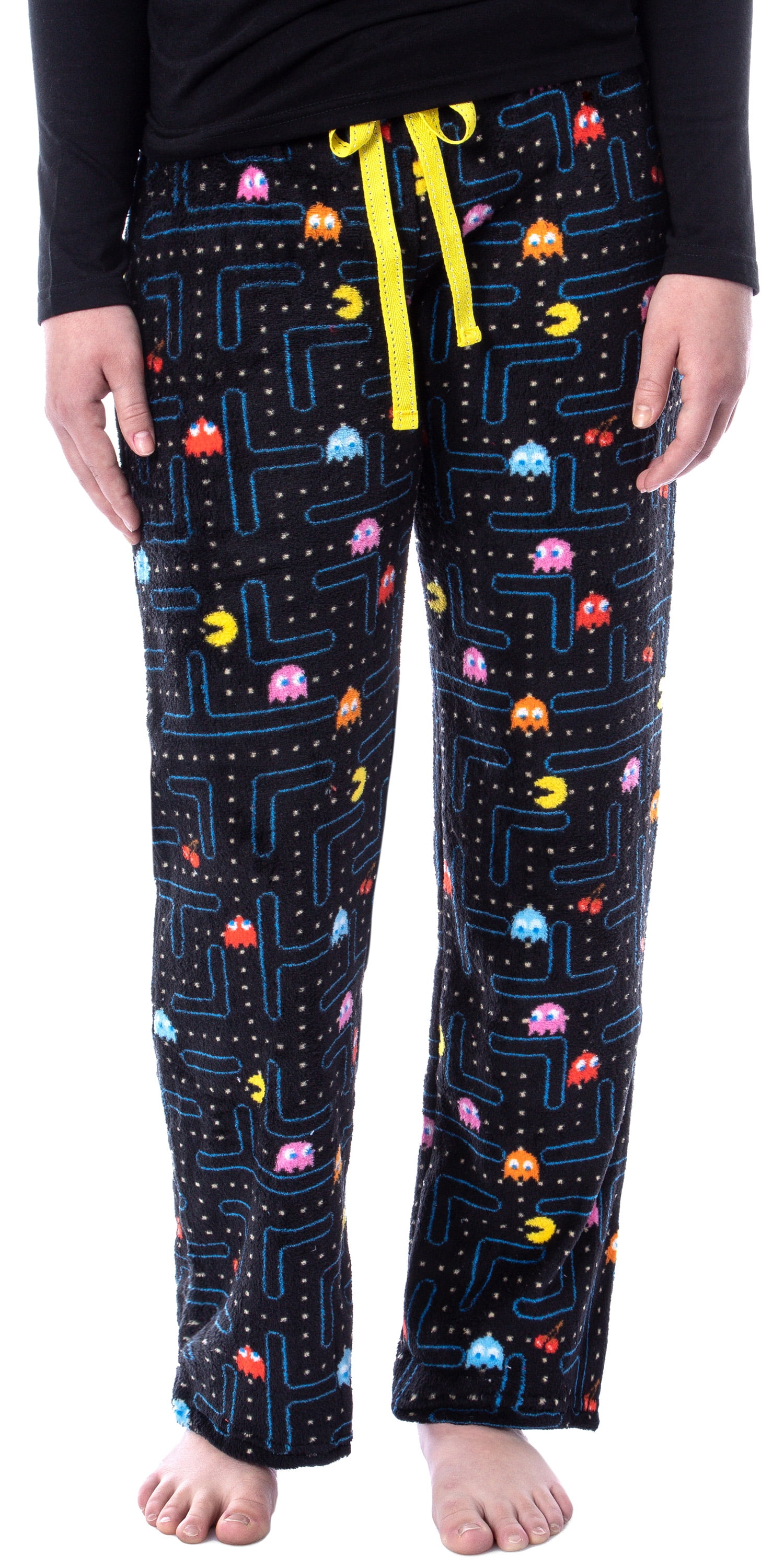 Pacman Women's Super Pac-Man Arcade Game Allover Pattern Minky Plush ...