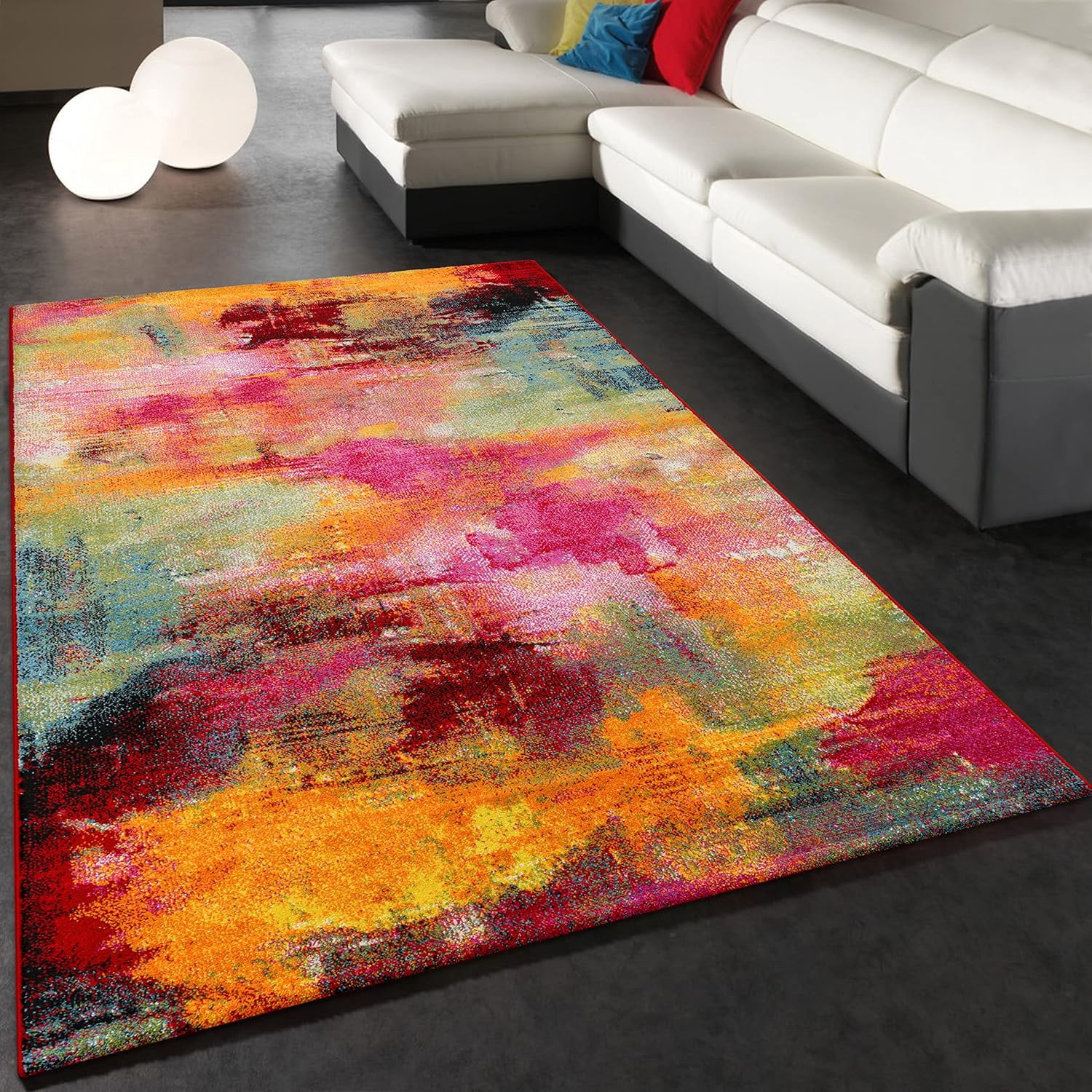 Paco Home Area Rug Modern Artful Design in Multicolor, Size: 2'8" x 4 ...