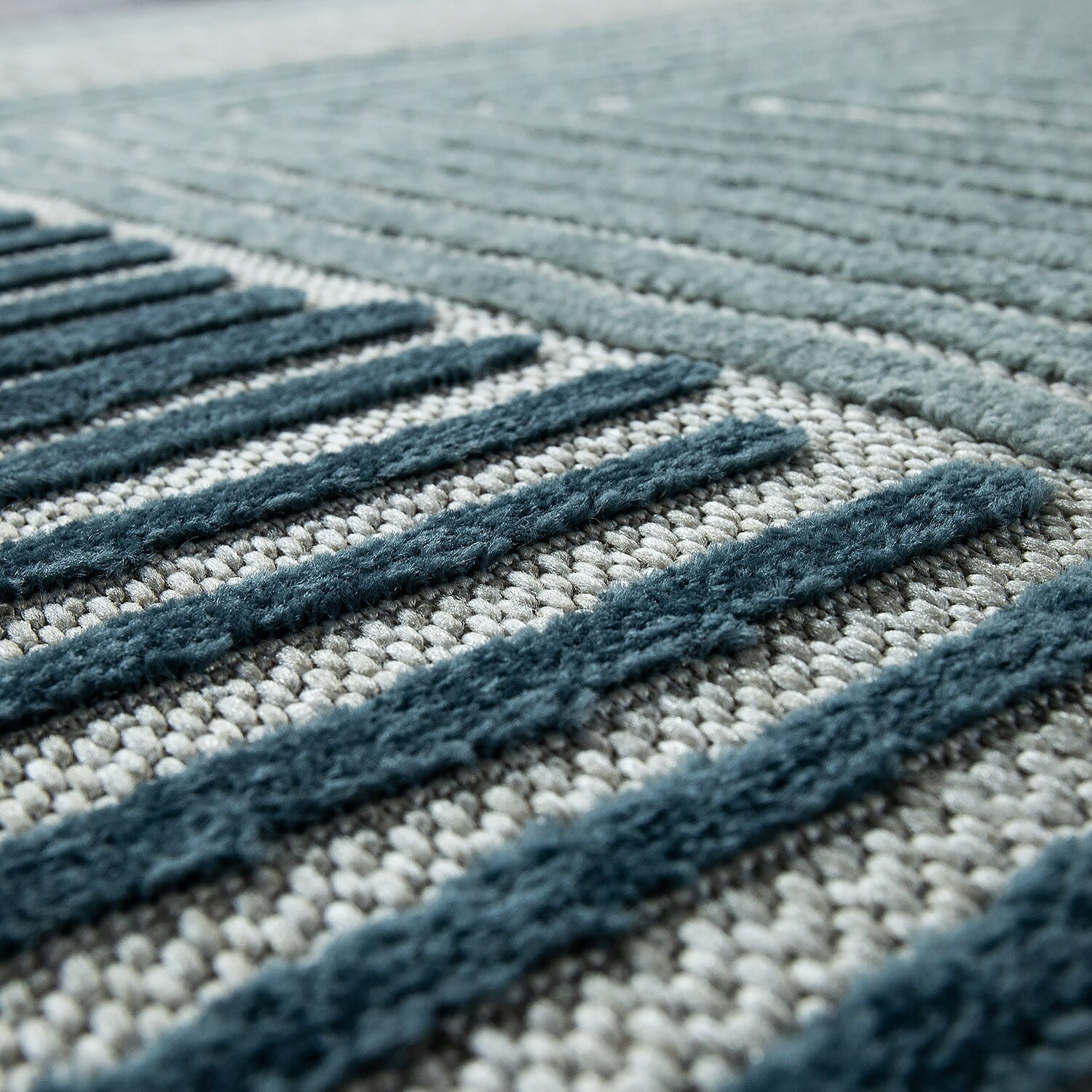 Paco Home In- & Outdoor Rug Geometric Pattern in 3D for Patio blue - 2 ...