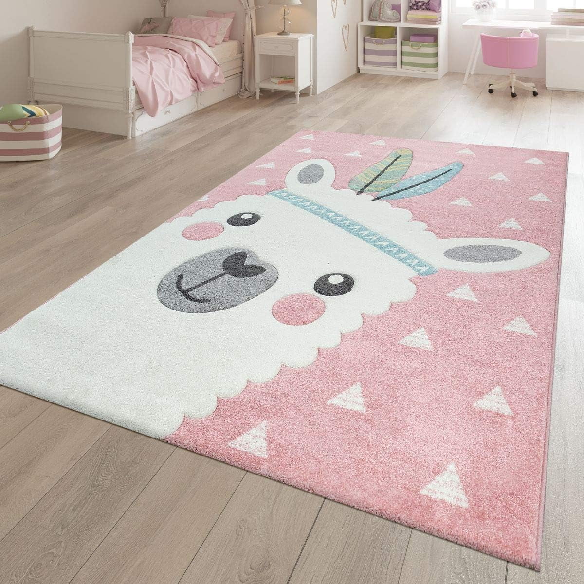 Paco Home Kids Rug, Whimsical Animal Theme, Pink, 4'7" x 6'7 ...