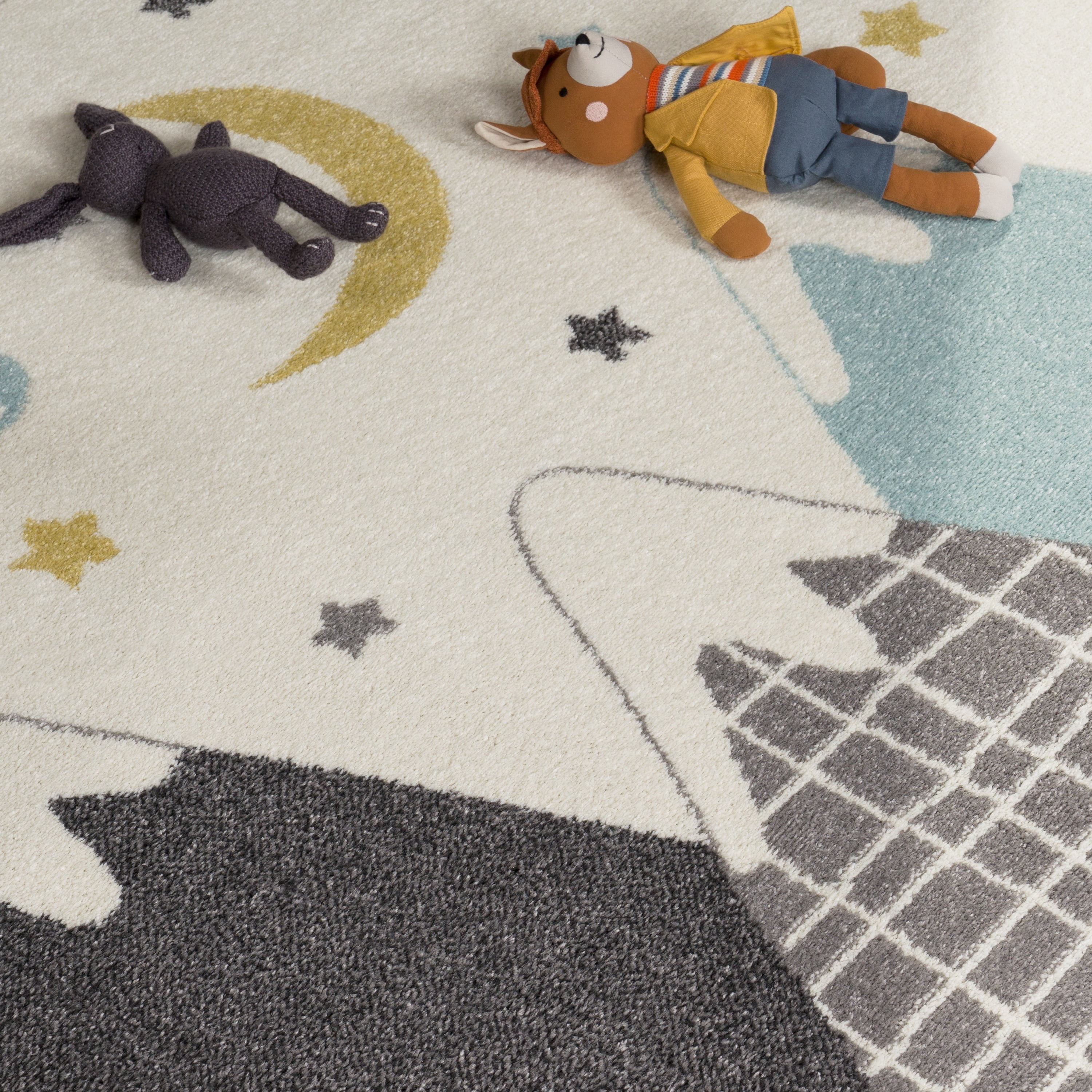 Paco Home Kids Rug with Pastel Mountains dreamy Stars and Moon for ...