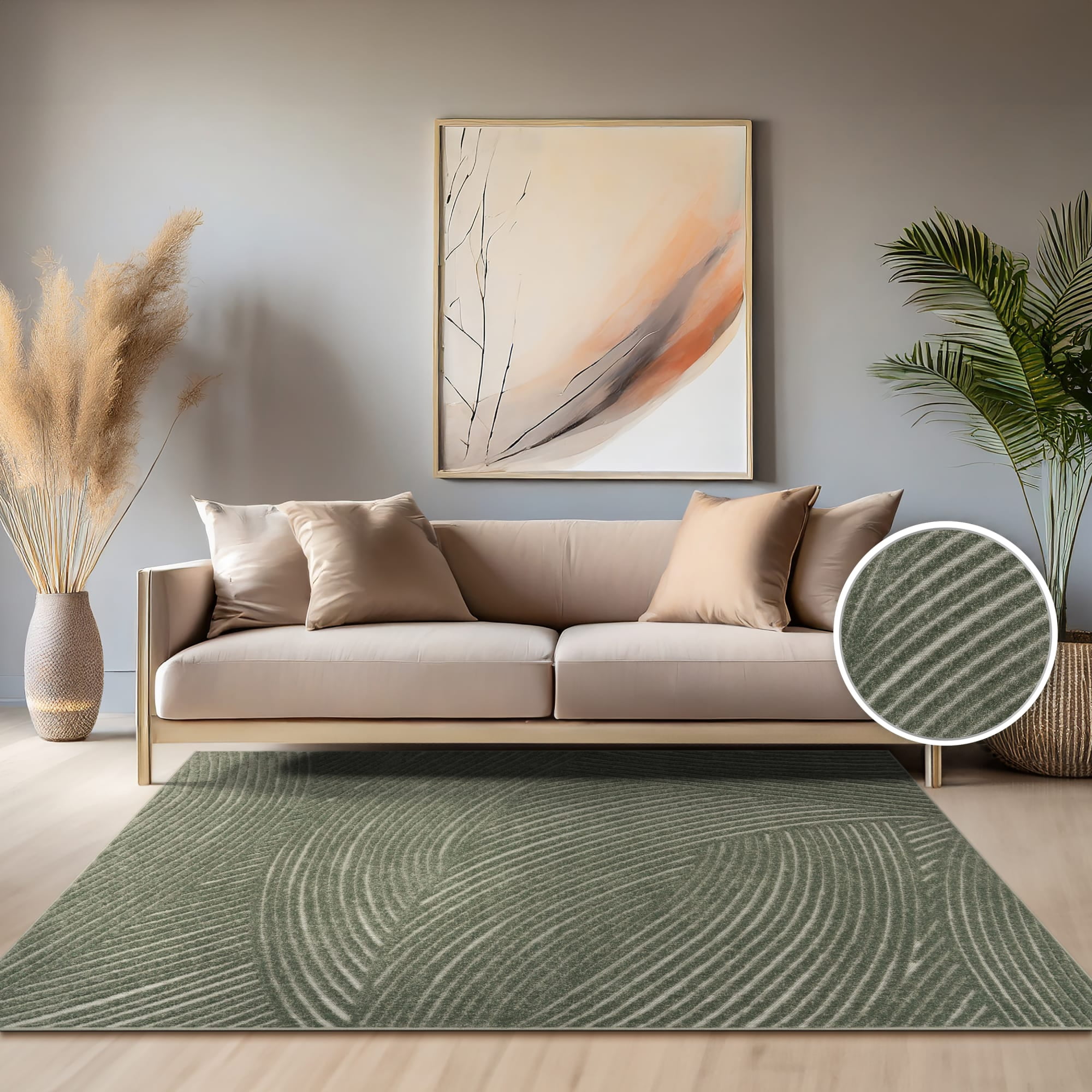 Paco Home Modern Area Rug Minimalist Design with Curved Line Pattern in ...