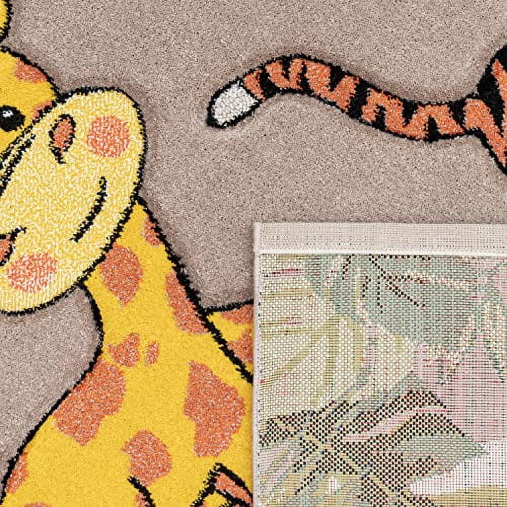 Paco Home Nursery Rug for Kids - Jungle Animals Giraffe Lion Monkey in ...