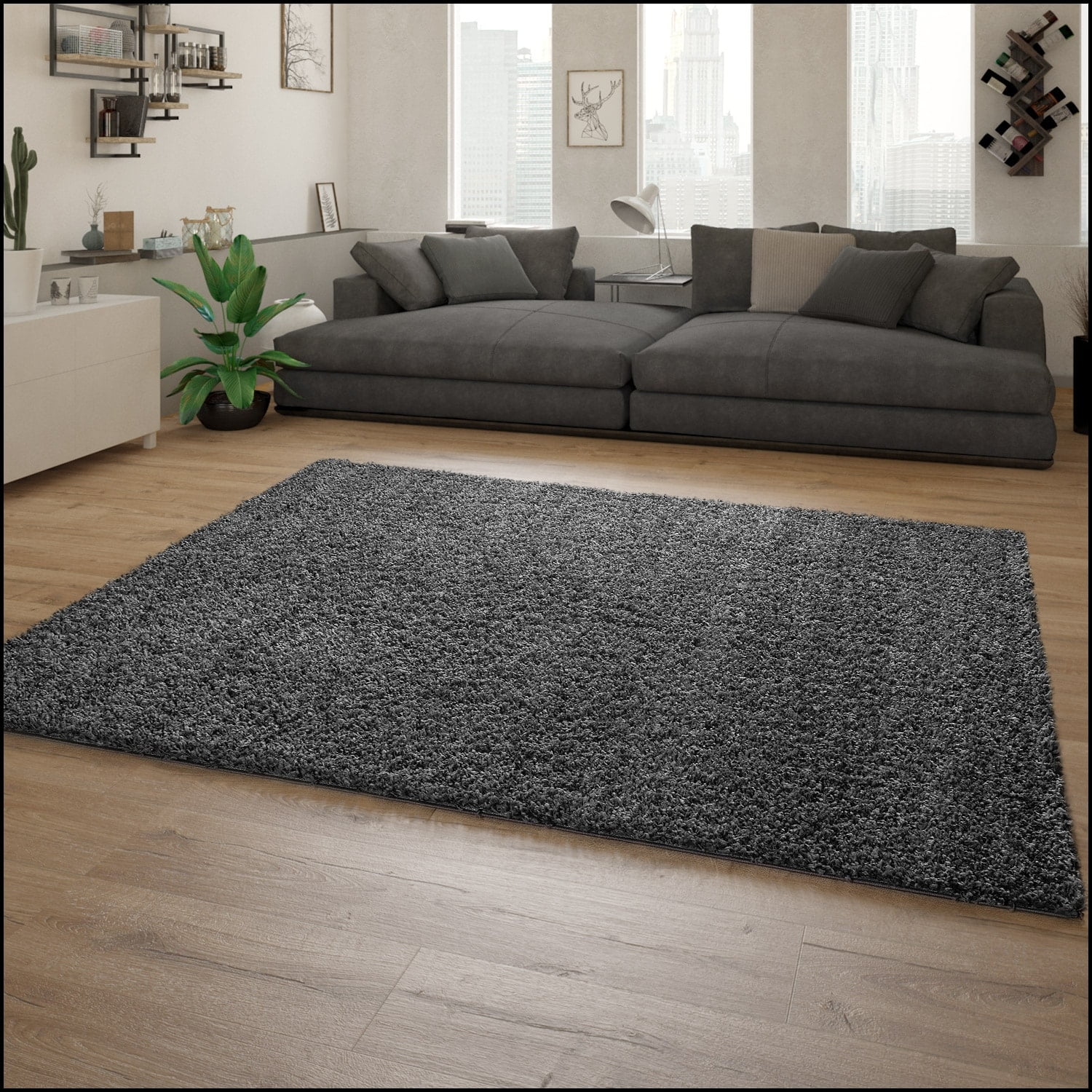 Paco Home Plain Shag Rug For Living Room or Bedroom in pastell colors 5 ...