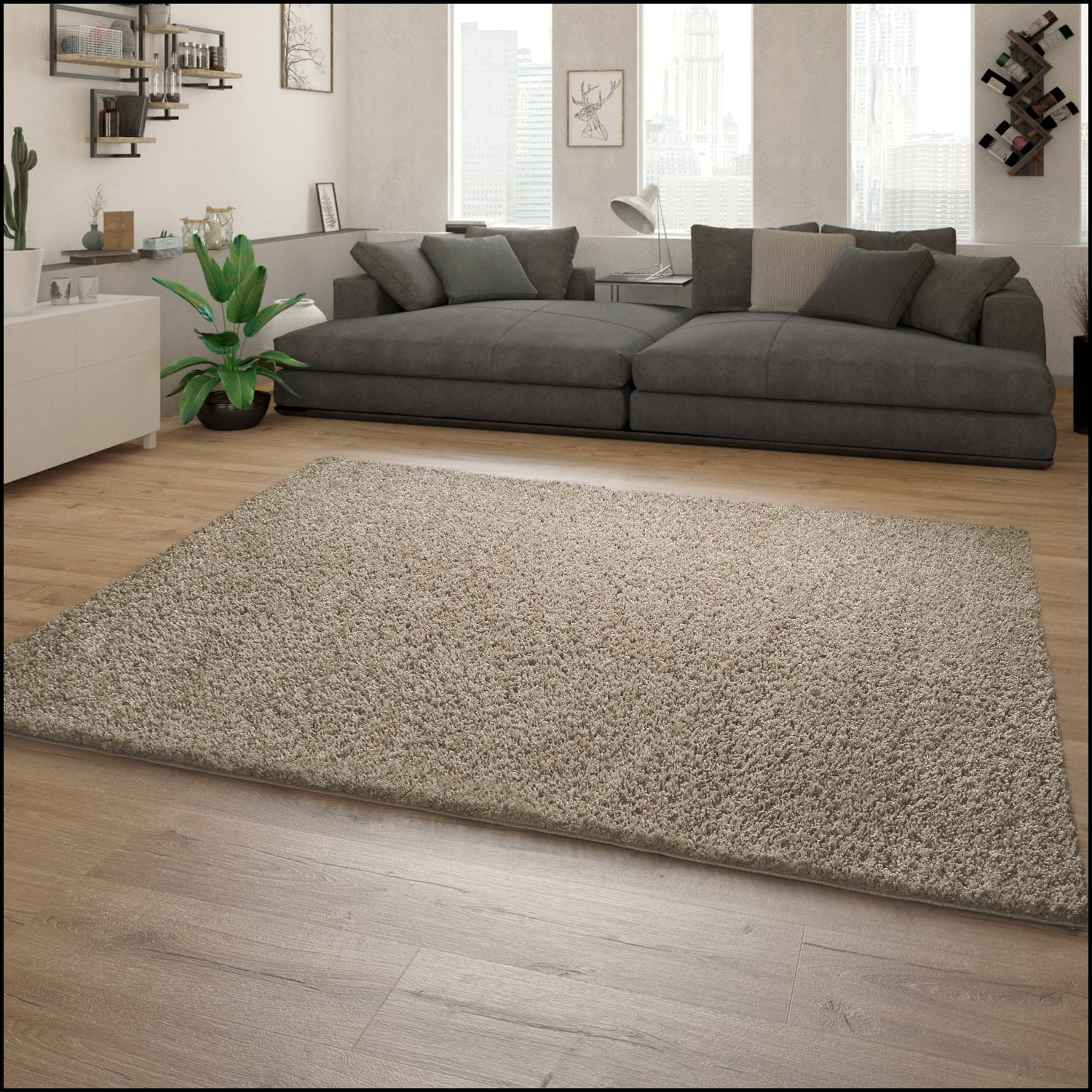 Paco Home Plain Shag Rug For Living Room or Bedroom in pastell colors 6 ...