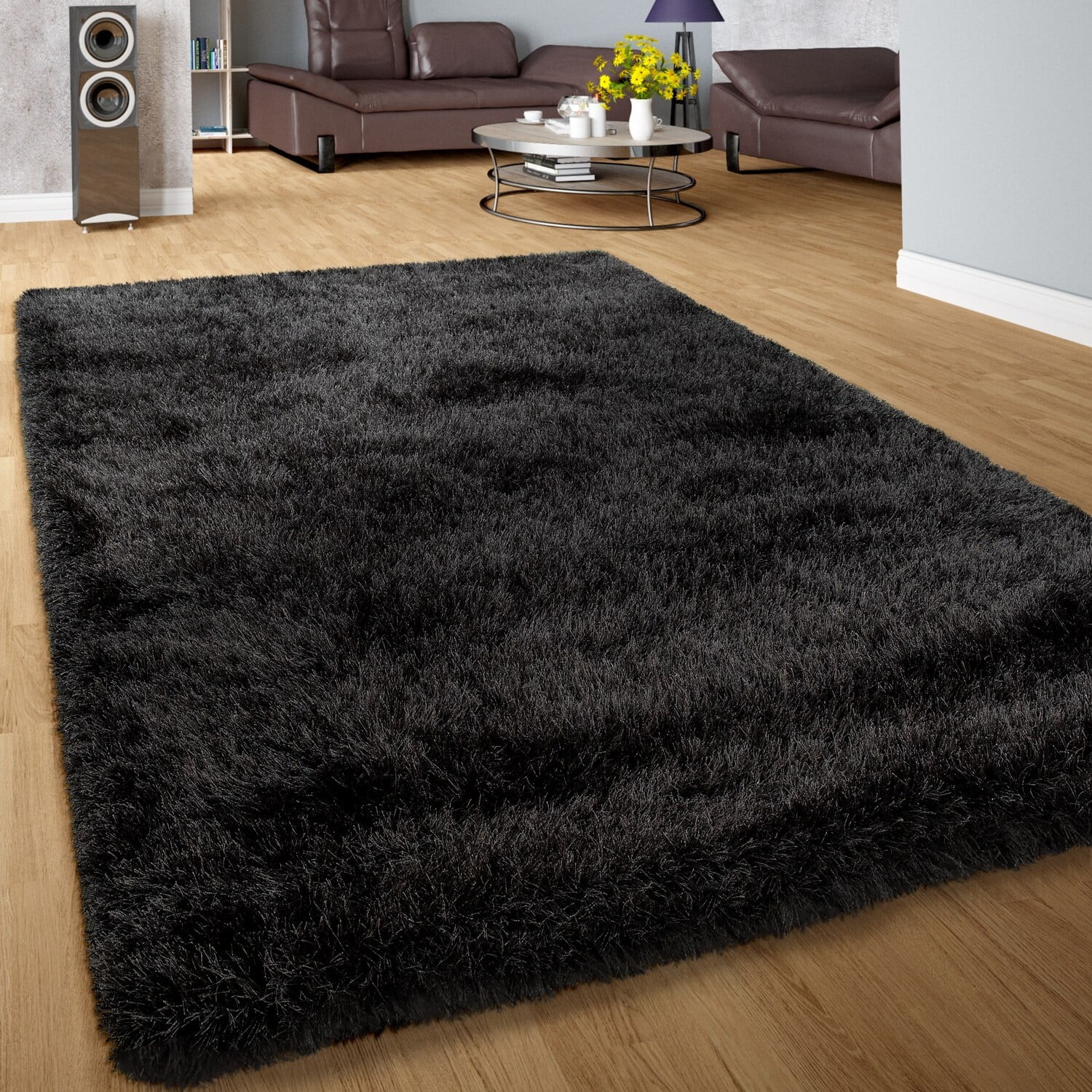 Paco Home Soft Shag Rug For Bedroom & Living-Room Glossy Yarn ...
