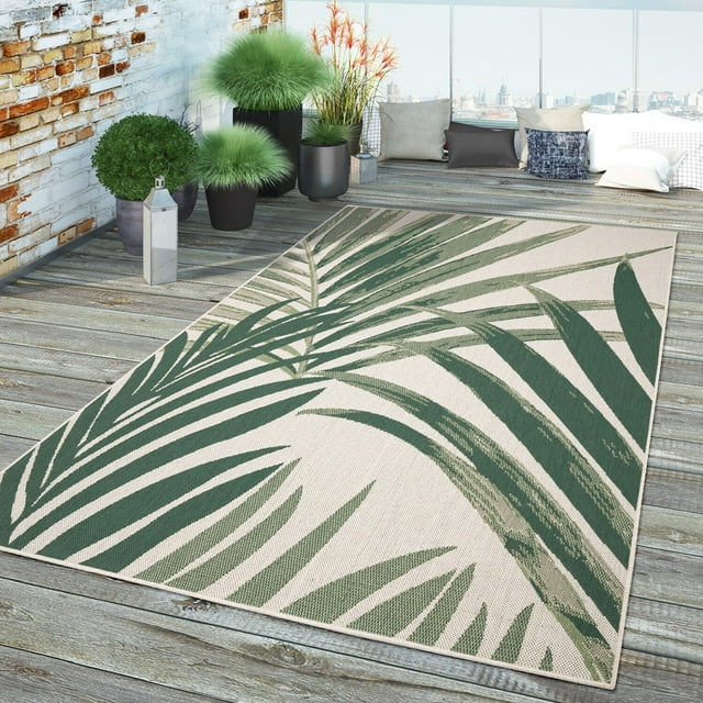Paco Home Tropical Outdoor Rug Palm Tree & Jungle Design Flatweave 6'7 ...