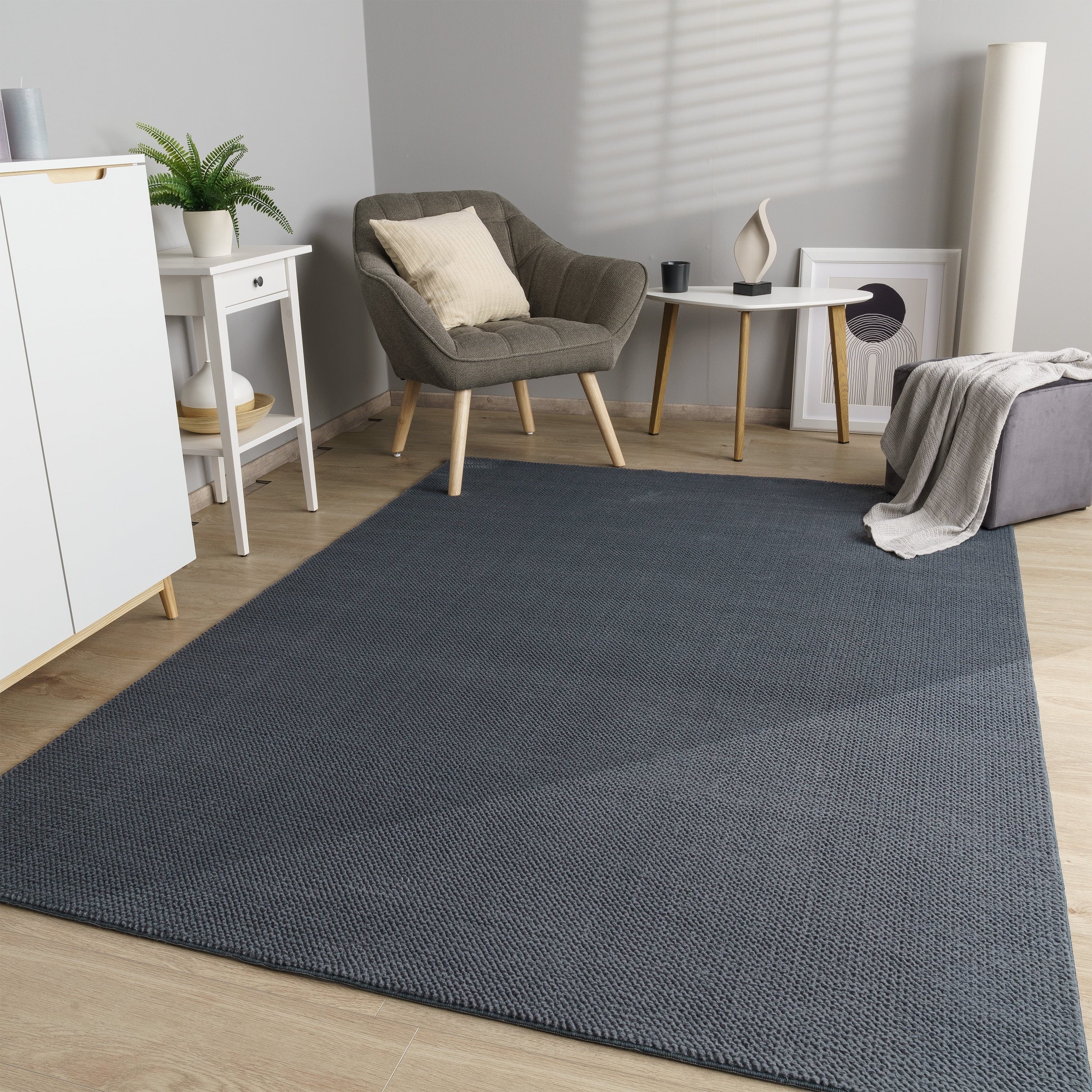 Paco Home Washable Area Rug Soft Touch & Knotted Look anthracite - 2'8 ...