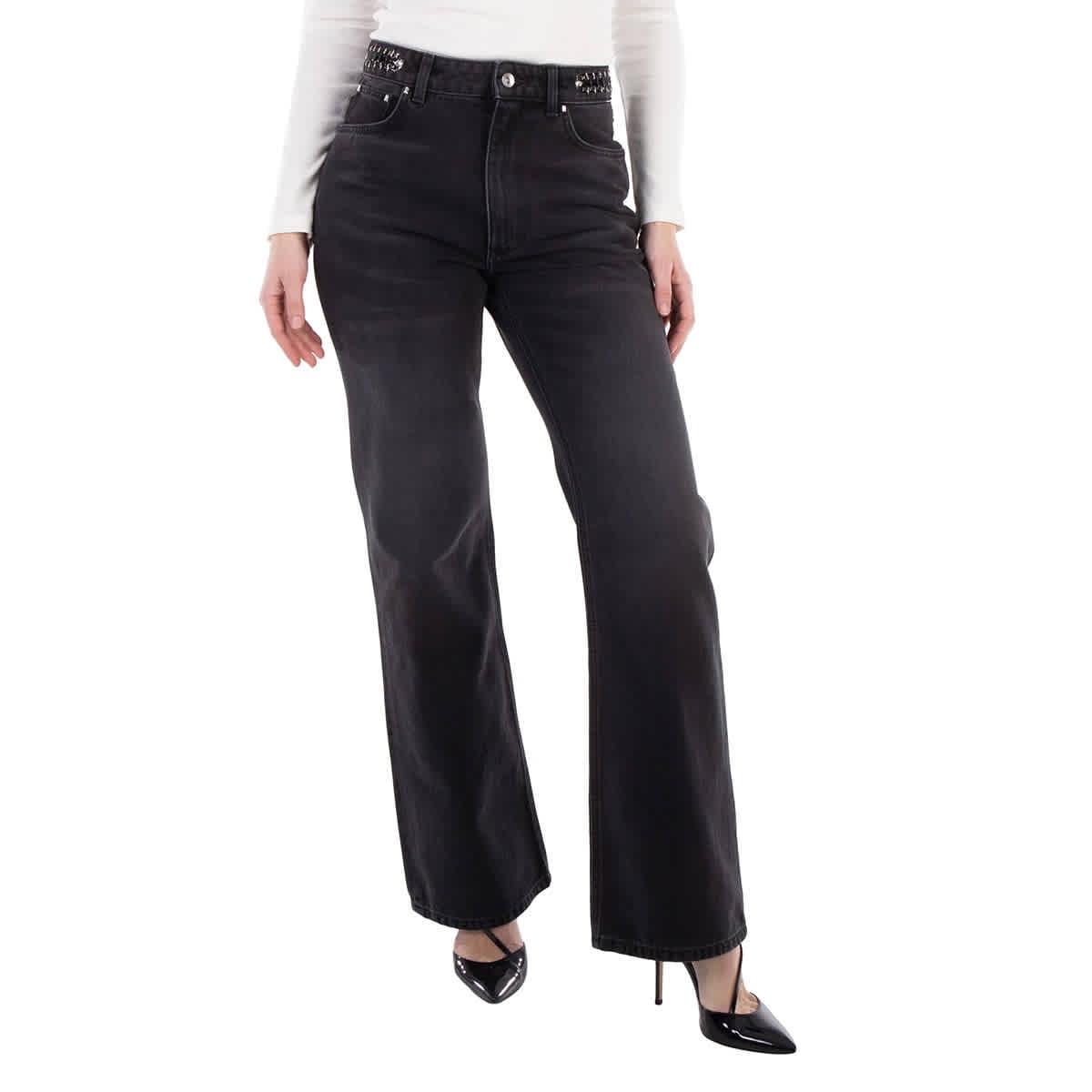 Paco Rabanne High-Waist Straight Leg Pants, Size 26" - Walmart.com