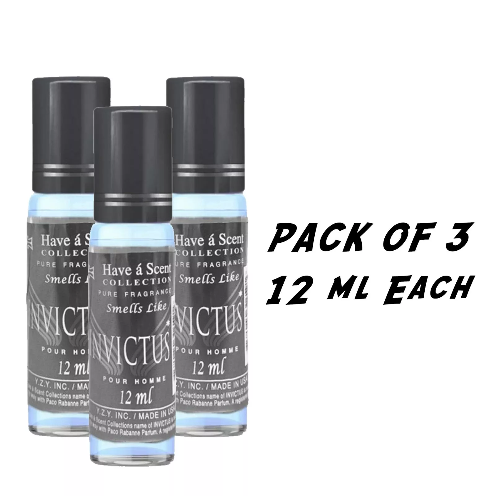 Paco Rabanne Invictus Men Scent Roll On Body Oil 12 ML 3x LIMITED ...