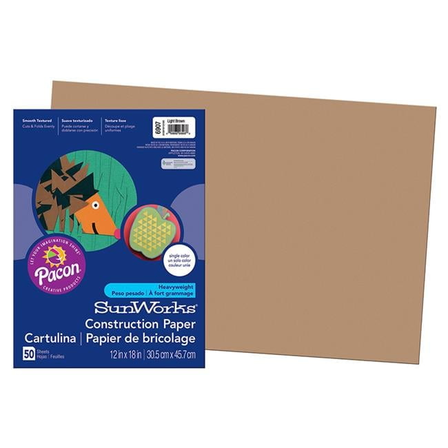 Pacon 12 x 18 in. Construction Paper, Lite Brown - Pack of 5 - Walmart.com