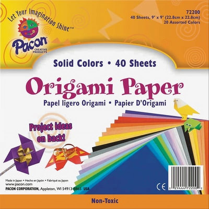 Pacon-1PK Origami Paper, 30 Lb Bond Weight, 9 X 9, Assorted Bright ...