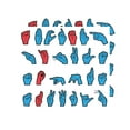 WonderFoam Magnetic Sign Language Letters, Red & Blue Colors, 26 Pieces ...