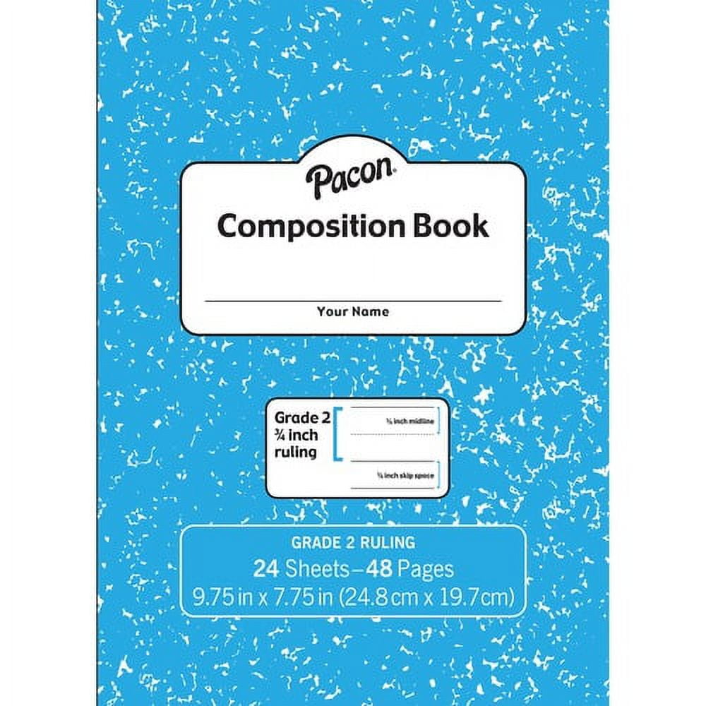 Pacon Composition Book - 24 Sheets - 48 Pages - 9.8" x 7.5" - Blue ...