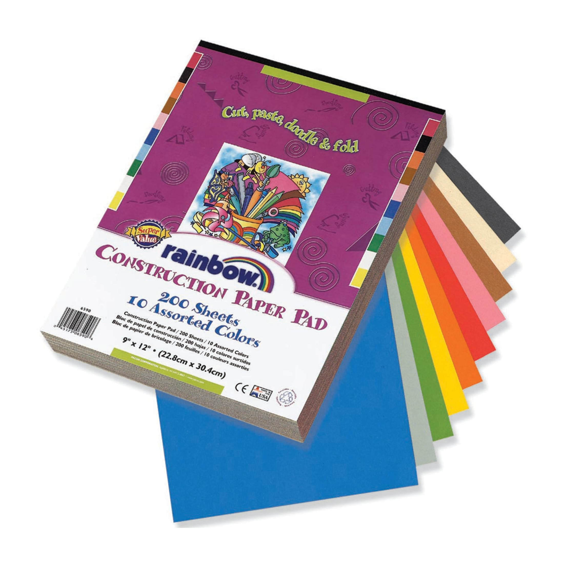 Pacon Construction Paper Pad, 9 in x 12 in, 200 Sheets - Walmart.com