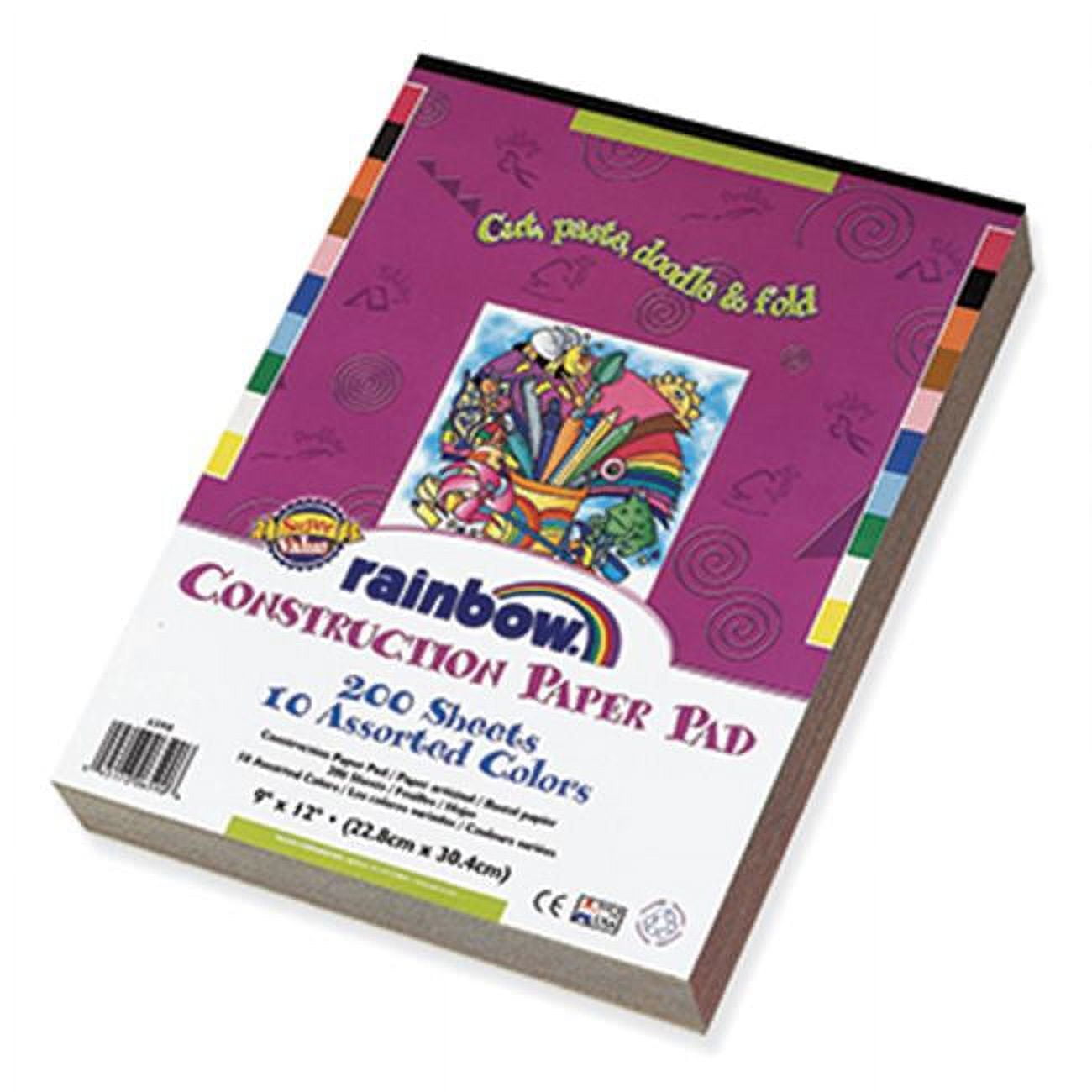 Pacon Corporation Rainbow Super Value Construction Paper 9 X 12 Pad 200 ...