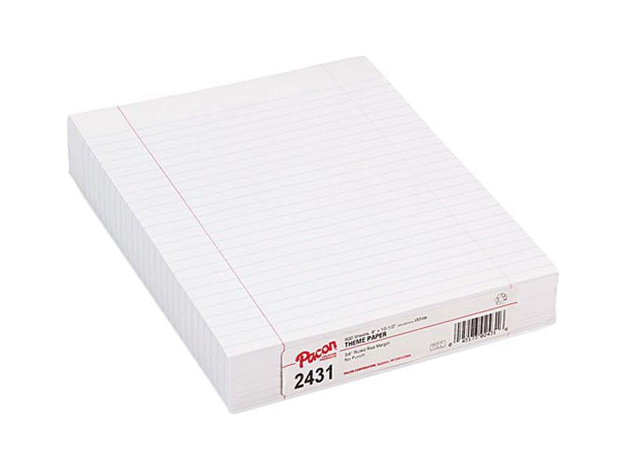 Pacon Essay/Composition Paper, Red Margin, 8-1/2 x 10-1/2, White, 500 ...