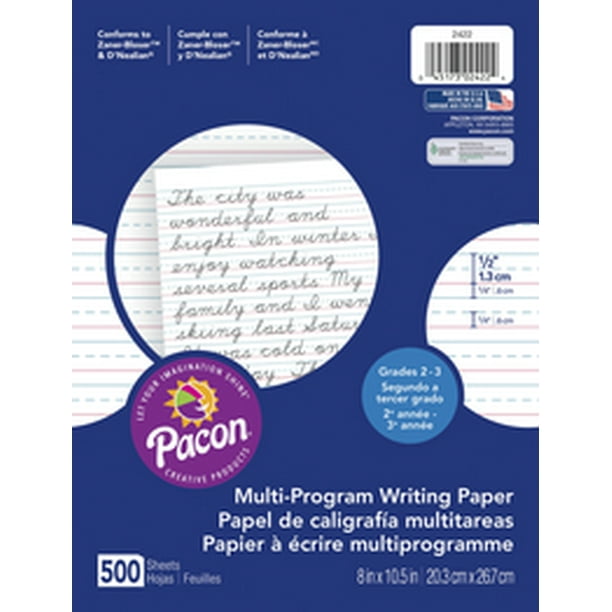 Pacon Handwriting Paper Tablet, Grades 2 & 3, Ruled Short, 8" x 10.5 ...