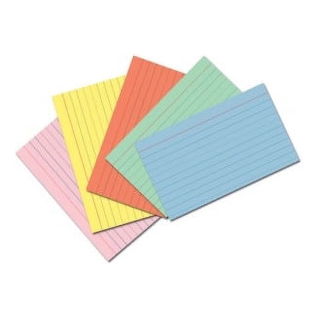 Pacon Index Cards Ruled - 3" x 5" - Pink, Blue, Orange, Canary, Green ...