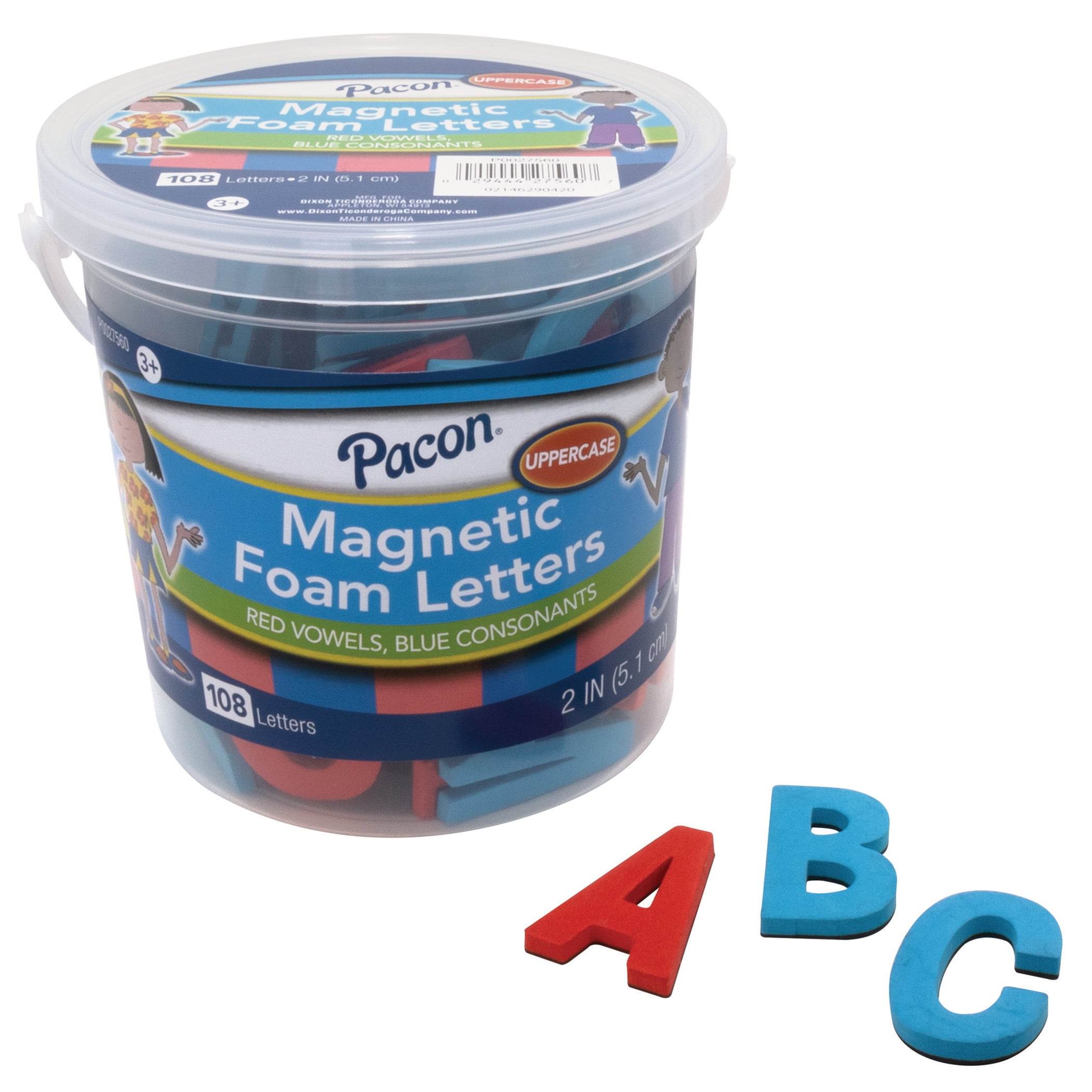 Pacon Magnetic Foam Letters, Uppercase, Red Vowels & Blue Consonants, 2 ...