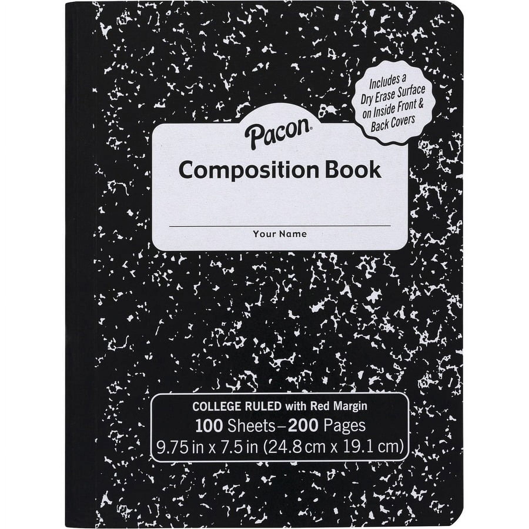 Pacon Marble Hard Cover College Rule Composition Book - 100 Sheets ...