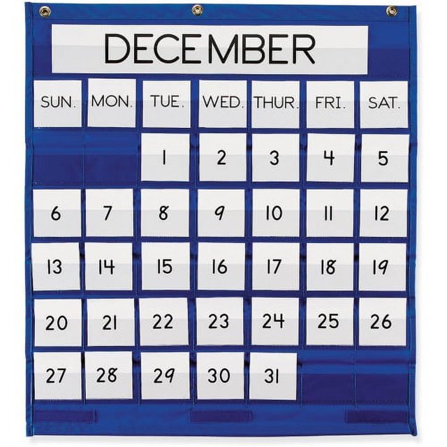 Free Shipping! Pacon Monthly Calendar Pocket Chart 25" x 28" - 1 Chart ...