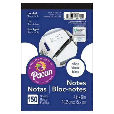 Rhodia Pad, Staple Bound, Lined, 6" x 8.25", Black - Walmart.com
