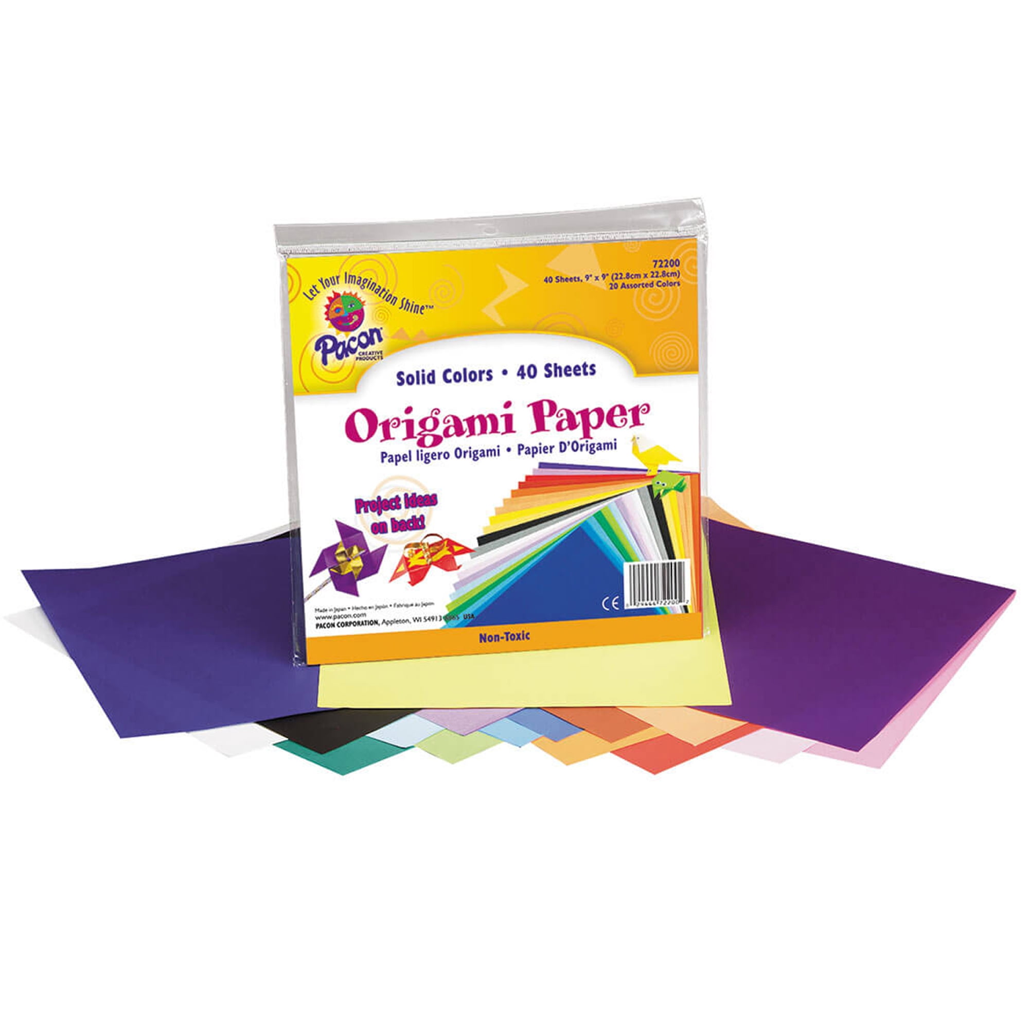 Pacon® Origami Paper, 9" x 9", Assorted Colors - 40 Sheets per pack, 2 ...
